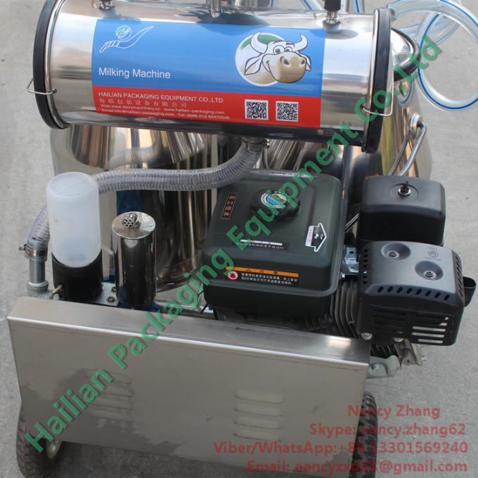 Dairy Milking Petrol Cow Mobile Milking Machine with Two Milk Buckets